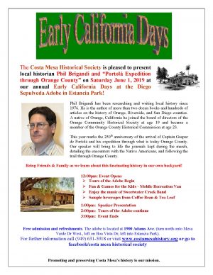 Early California Days - Costa Mesa Historical Society